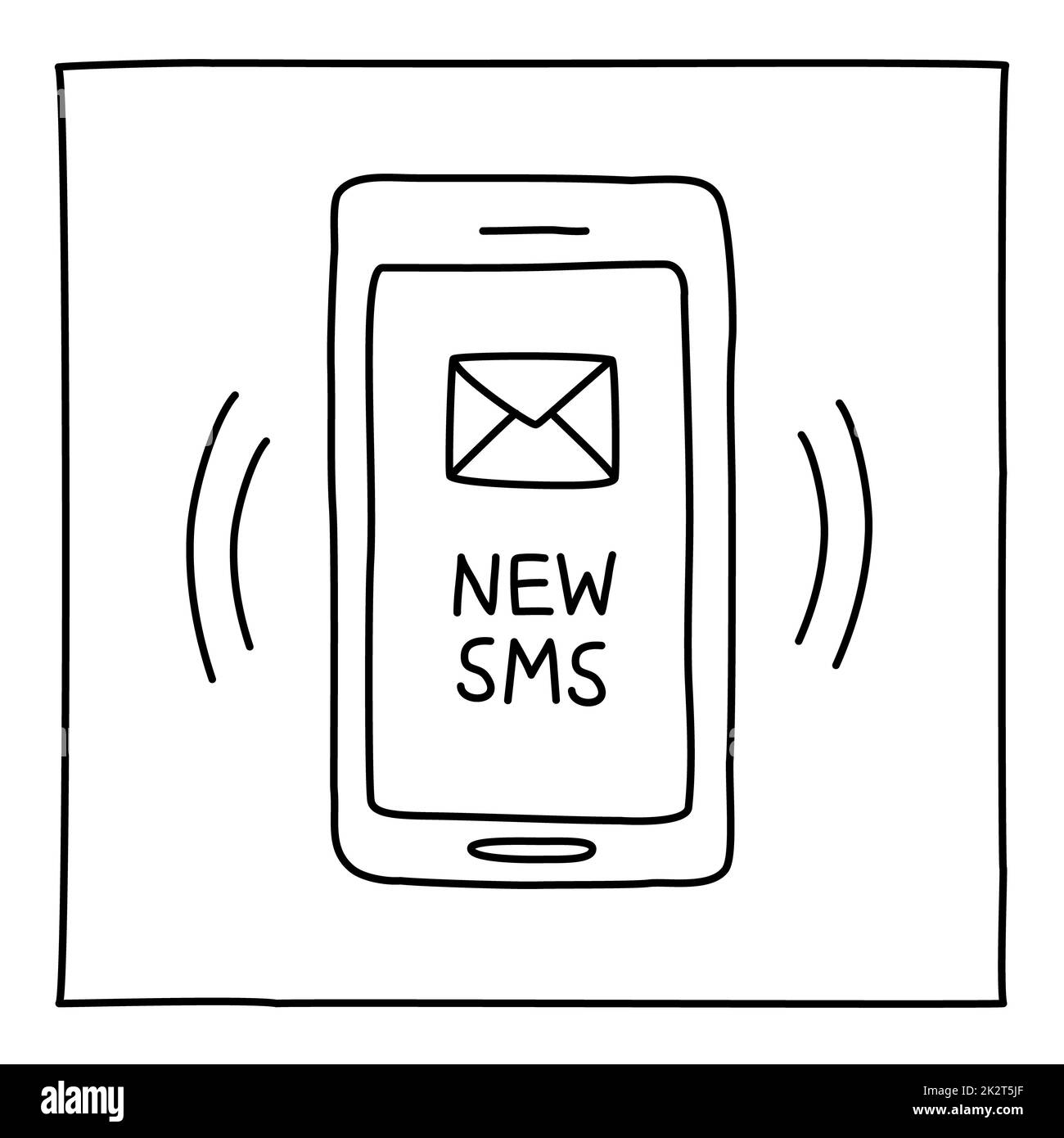 Line art smartphone email icon Cut Out Stock Images & Pictures - Alamy