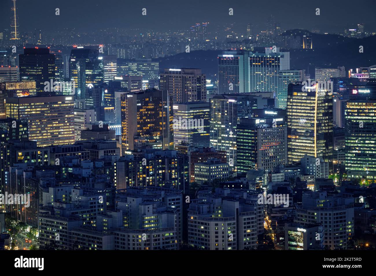 Seoul skyscrapers in the night, South Korea Stock Photo - Alamy