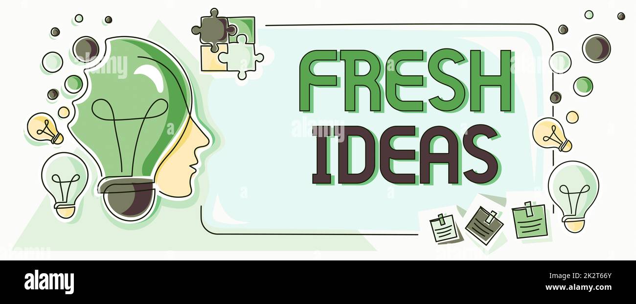 Writing displaying text Fresh Ideas. Business showcase thought or ...