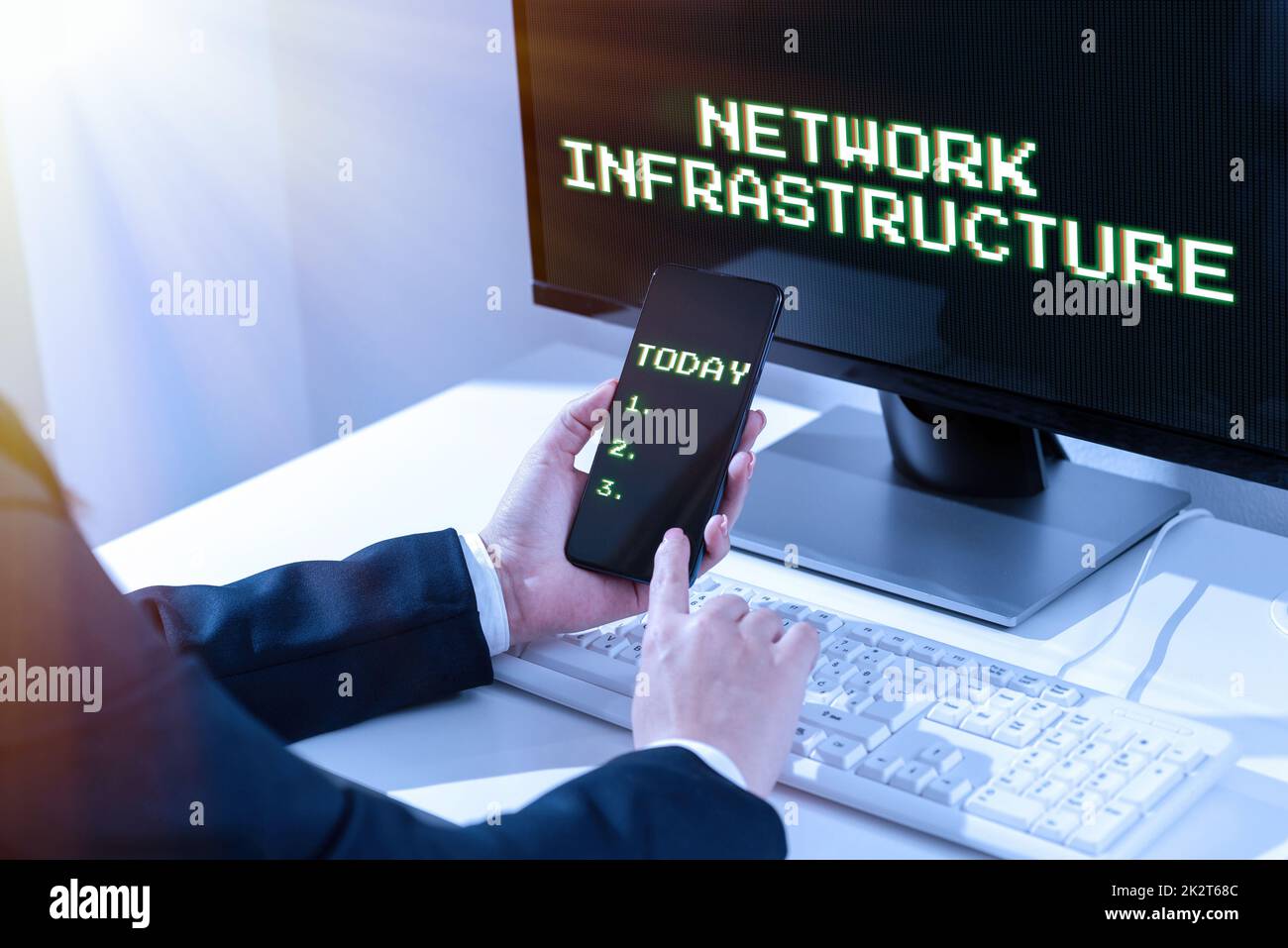 Text showing inspiration Network Infrastructure. Internet Concept ...