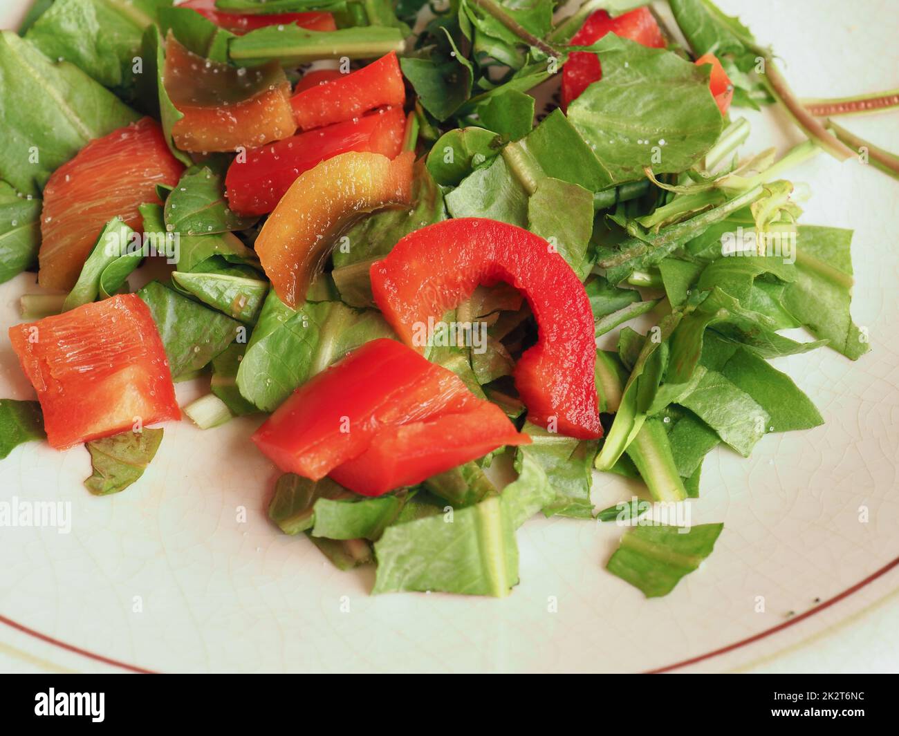 lettuce and red peppers Stock Photo - Alamy