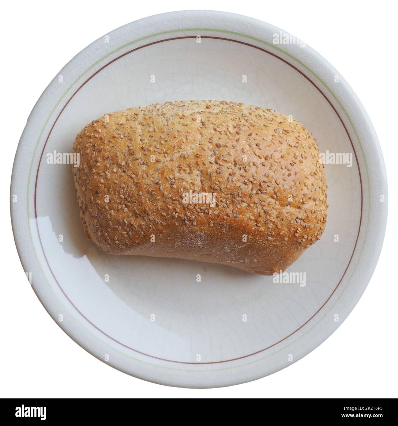 sesame seed bread baked food isolated over white Stock Photo - Alamy