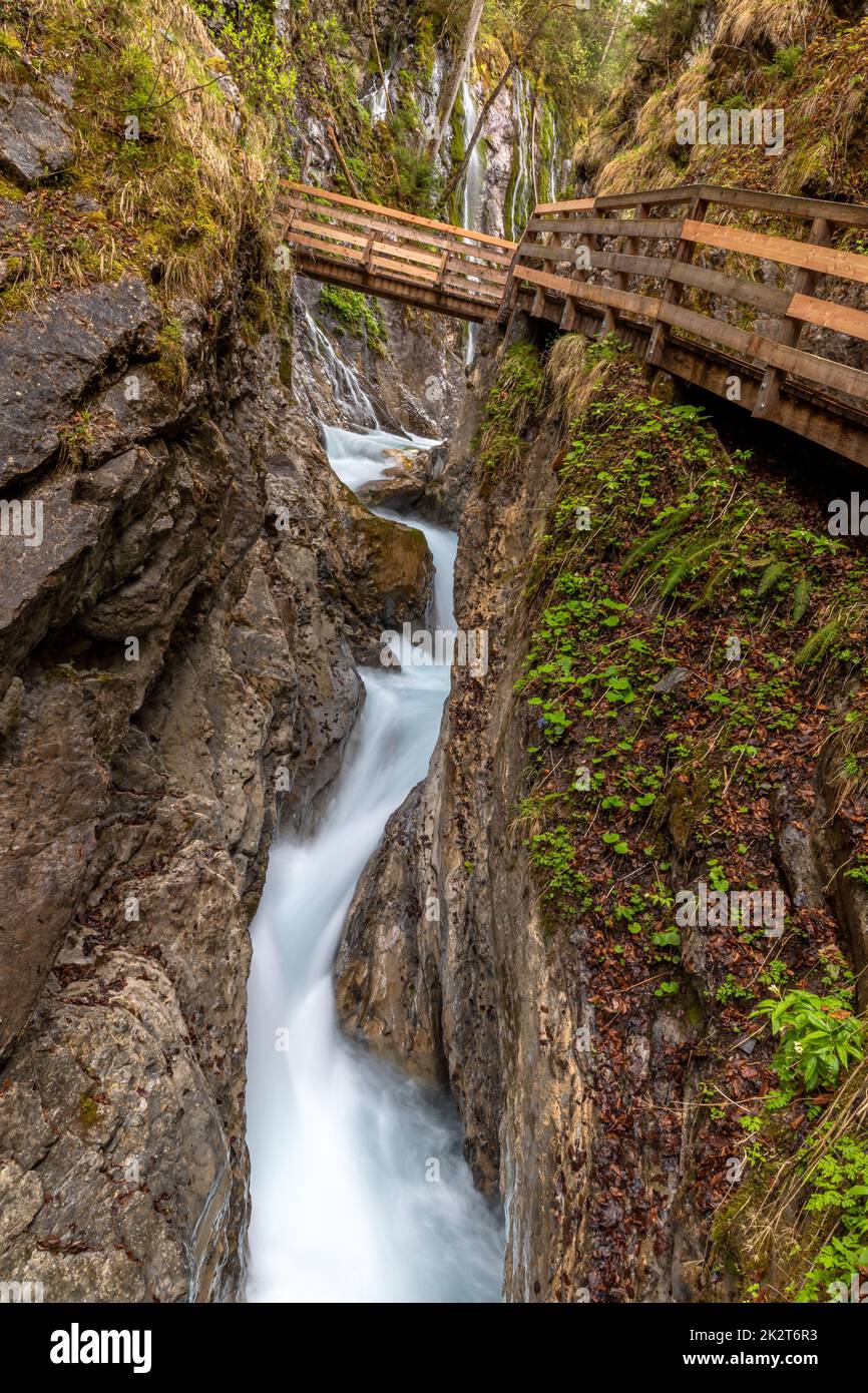 Wimbachklamm gorge in Ramsau near Berchtesgaden, Bavaria, Germany Stock ...