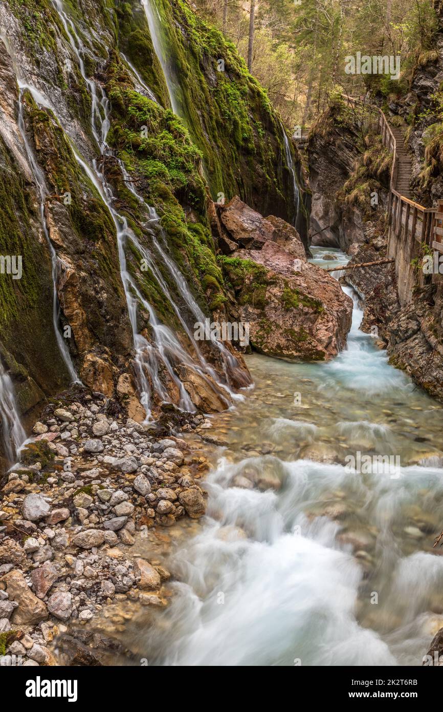Wimbachklamm gorge in Ramsau near Berchtesgaden, Bavaria, Germany Stock ...