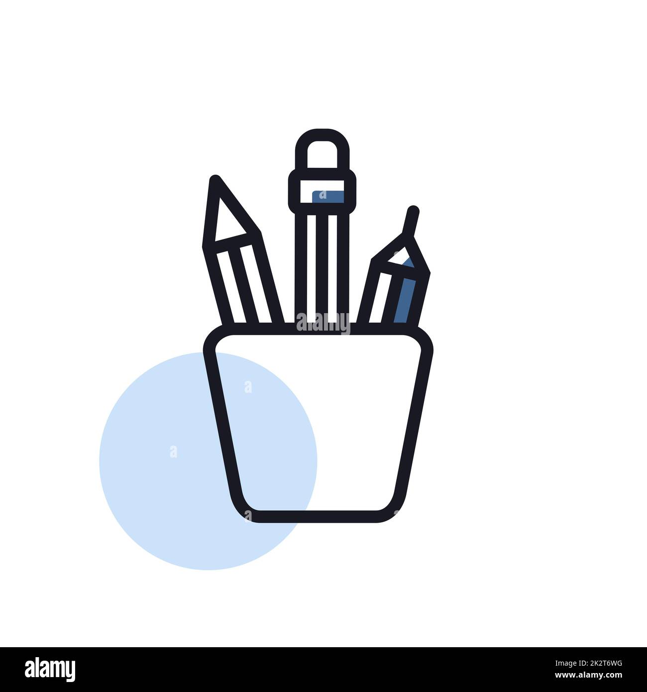Pencil stand outline icon. Workspace sign Stock Photo - Alamy