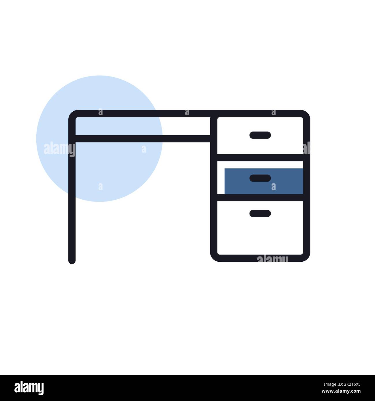 Desk outline icon. Workspace sign Stock Photo - Alamy