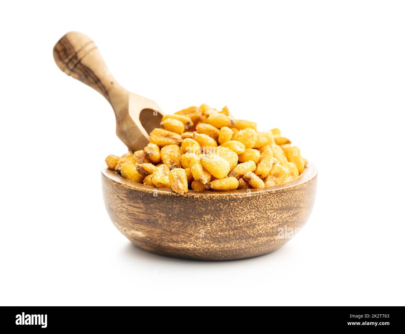 Roasted salted corn snack in bowl isolated on white background Stock ...
