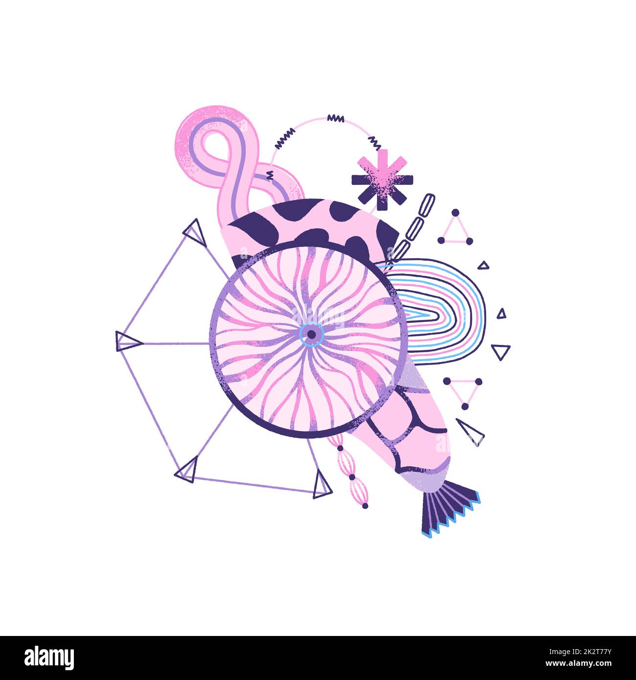 Creative abstract composition of different textured shapes in hand ...