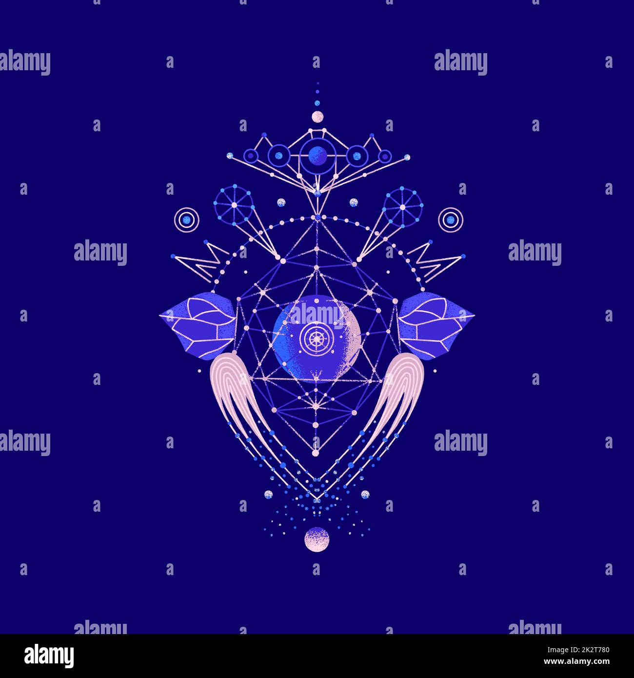 Mysterious space composition of planets and stars. Vector illustration ...