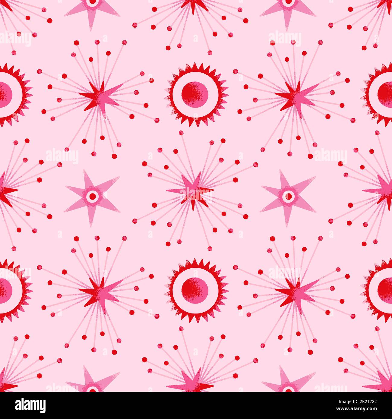 Space abstract seamless pattern with red constellations. Vector ...