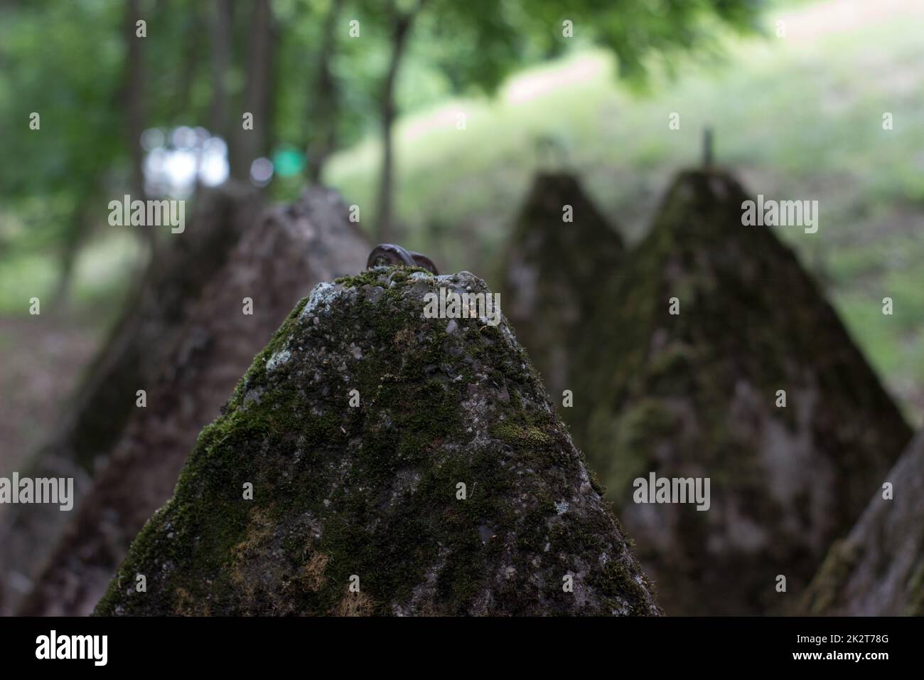 Reinforced concrete anti-tank barrier Stock Photo - Alamy