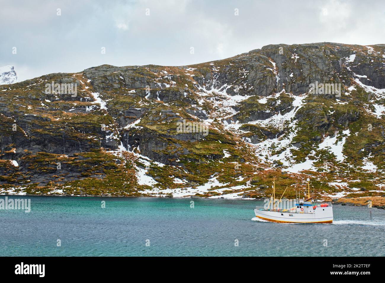 Fishing ship in fjord in Norway Stock Photo - Alamy