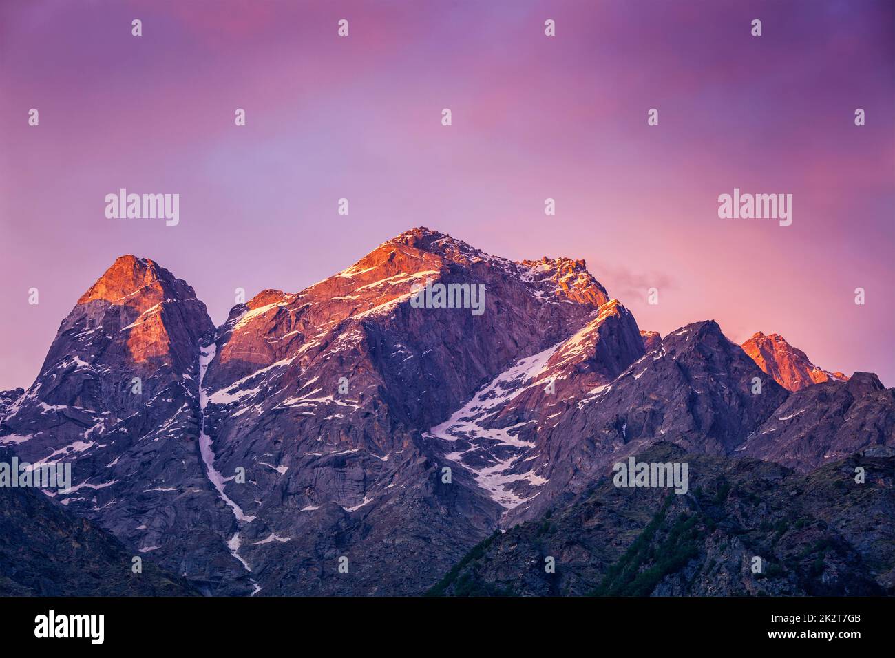 Sunset in Himalayas Stock Photo - Alamy
