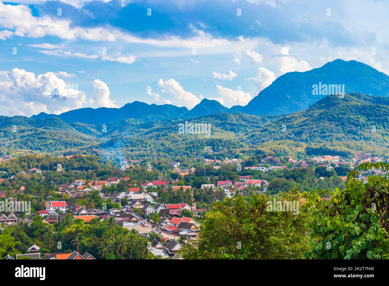Panorama of the landscape Mekong river and Luang Prabang Laos Stock ...