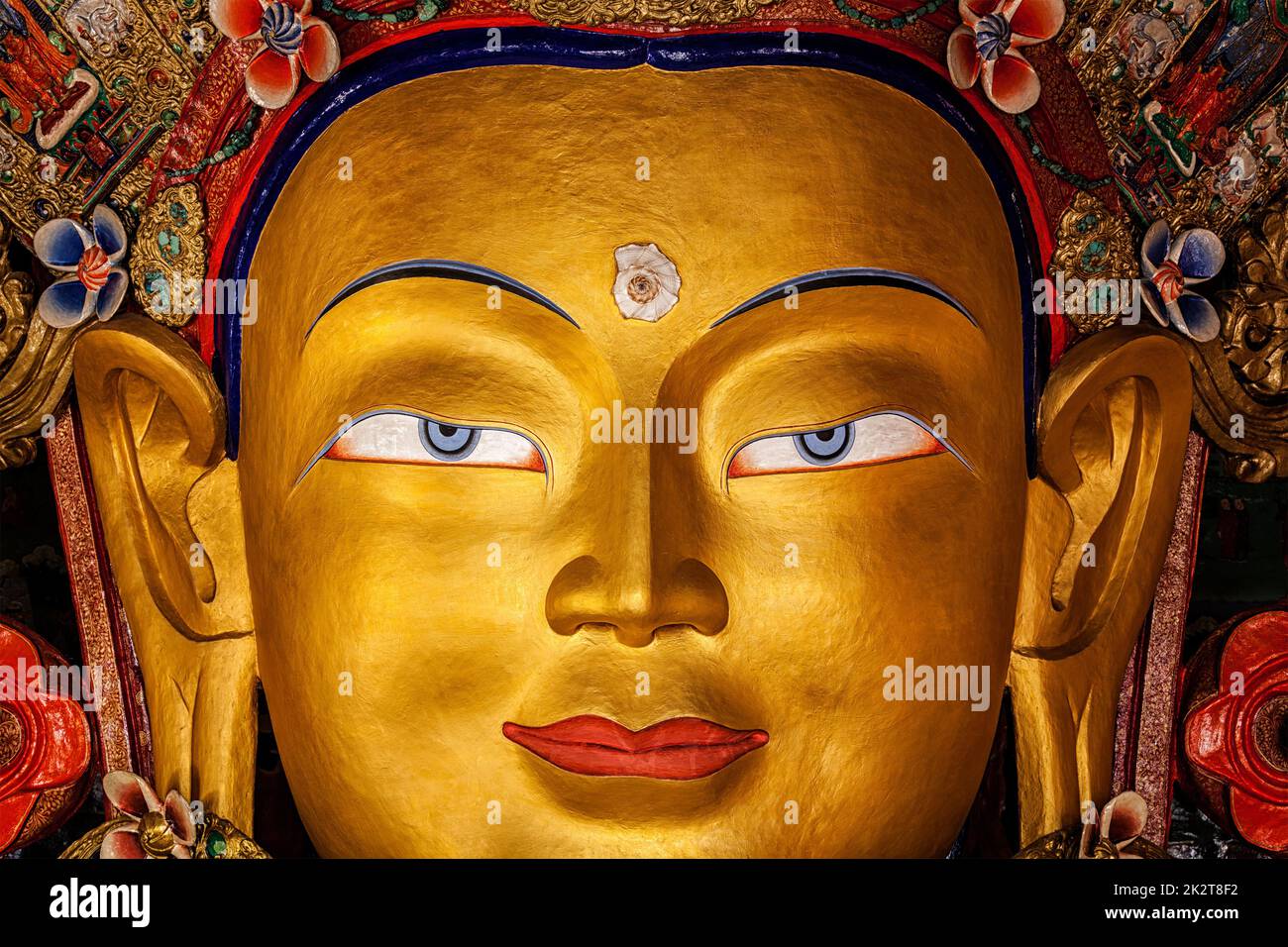 Maitreya buddha face close up hi-res stock photography and images - Alamy