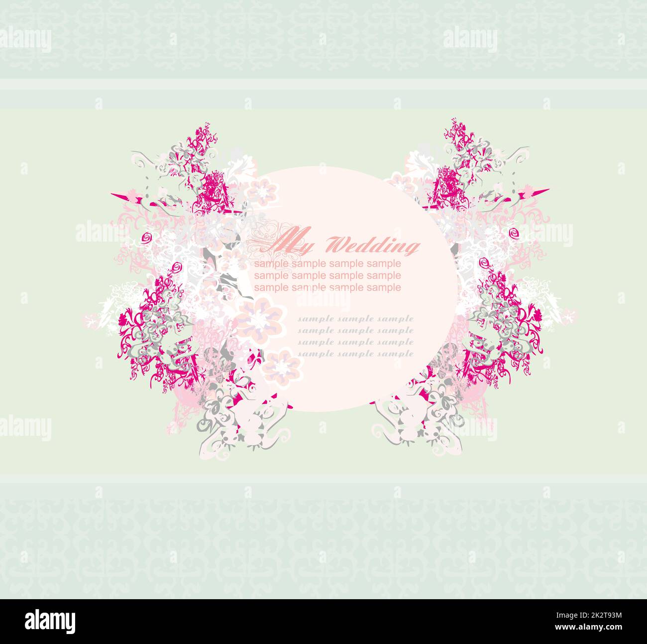wedding abstract floral frame invitation card Stock Photo - Alamy