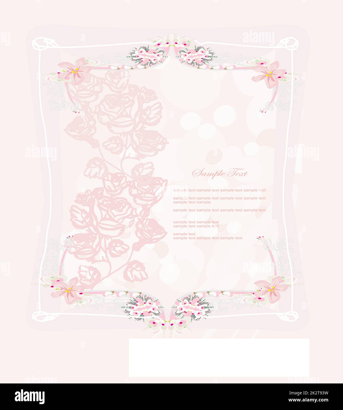 floral frame invitation card Stock Photo - Alamy