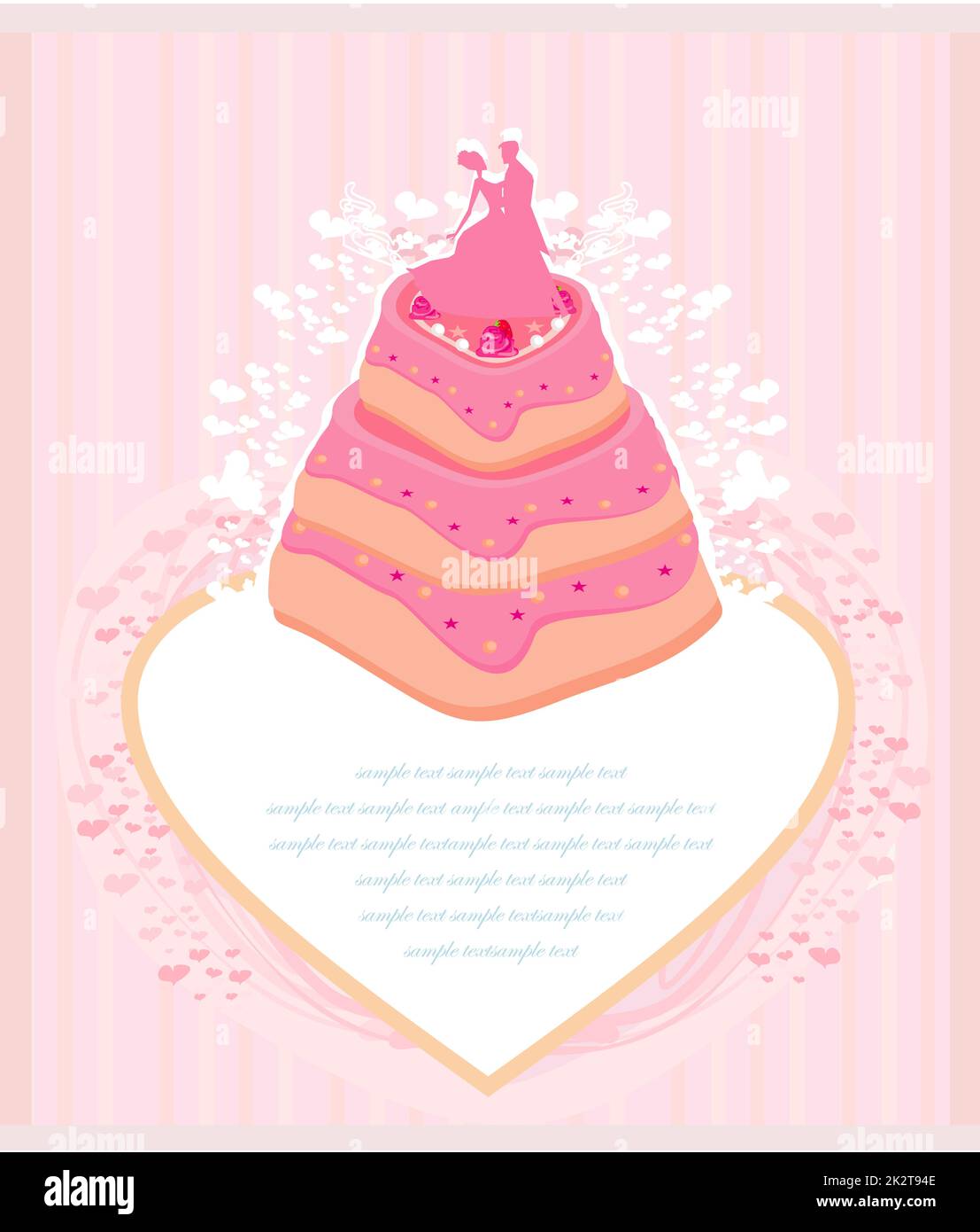 wedding cake card design Stock Photo - Alamy