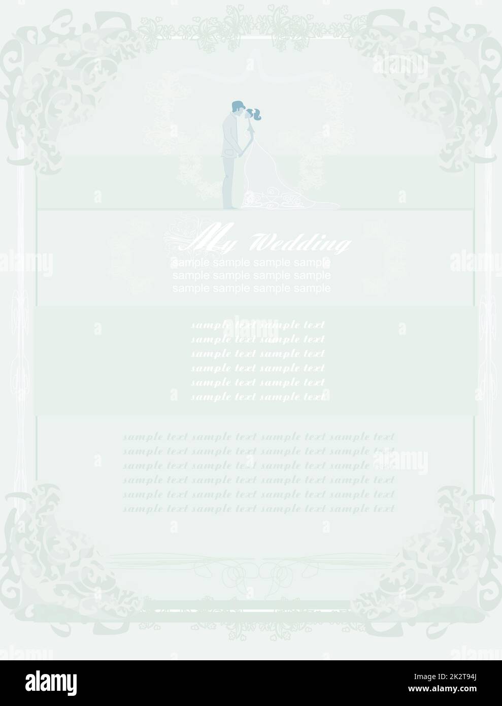 elegant wedding invitation with wedding couple Stock Photo - Alamy