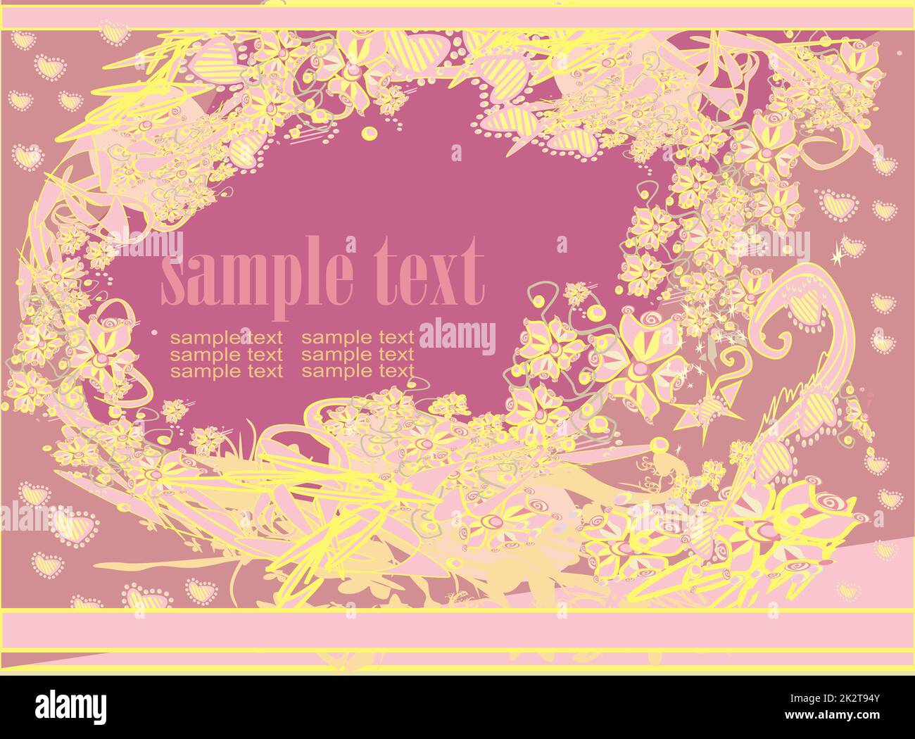 abstract floral frame invitation card Stock Photo - Alamy