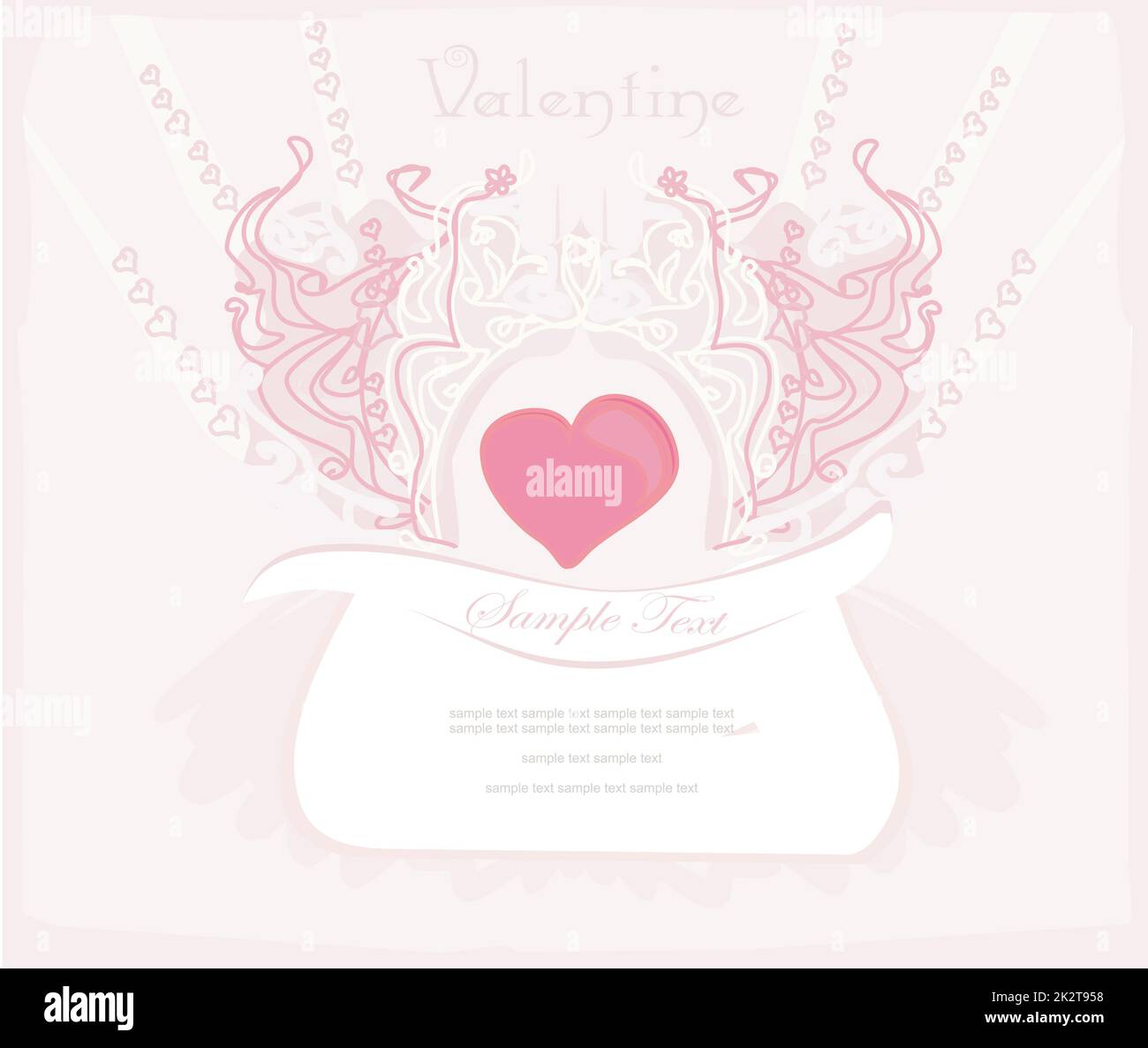 abstract floral heart frame invitation card Stock Photo - Alamy