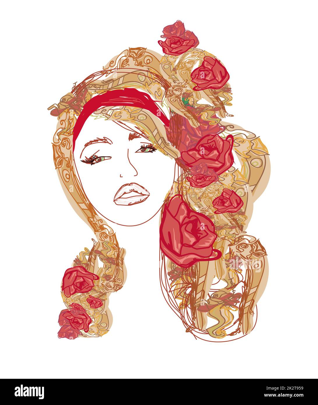 Abstract Beautiful Woman portrait Stock Photo - Alamy