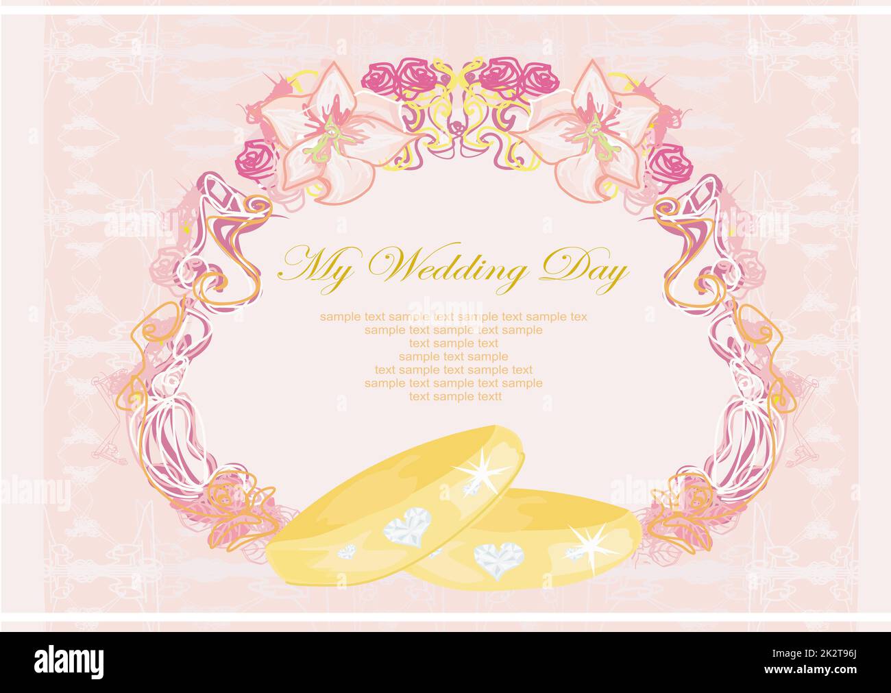 wedding Invitation card with rings Stock Photo - Alamy