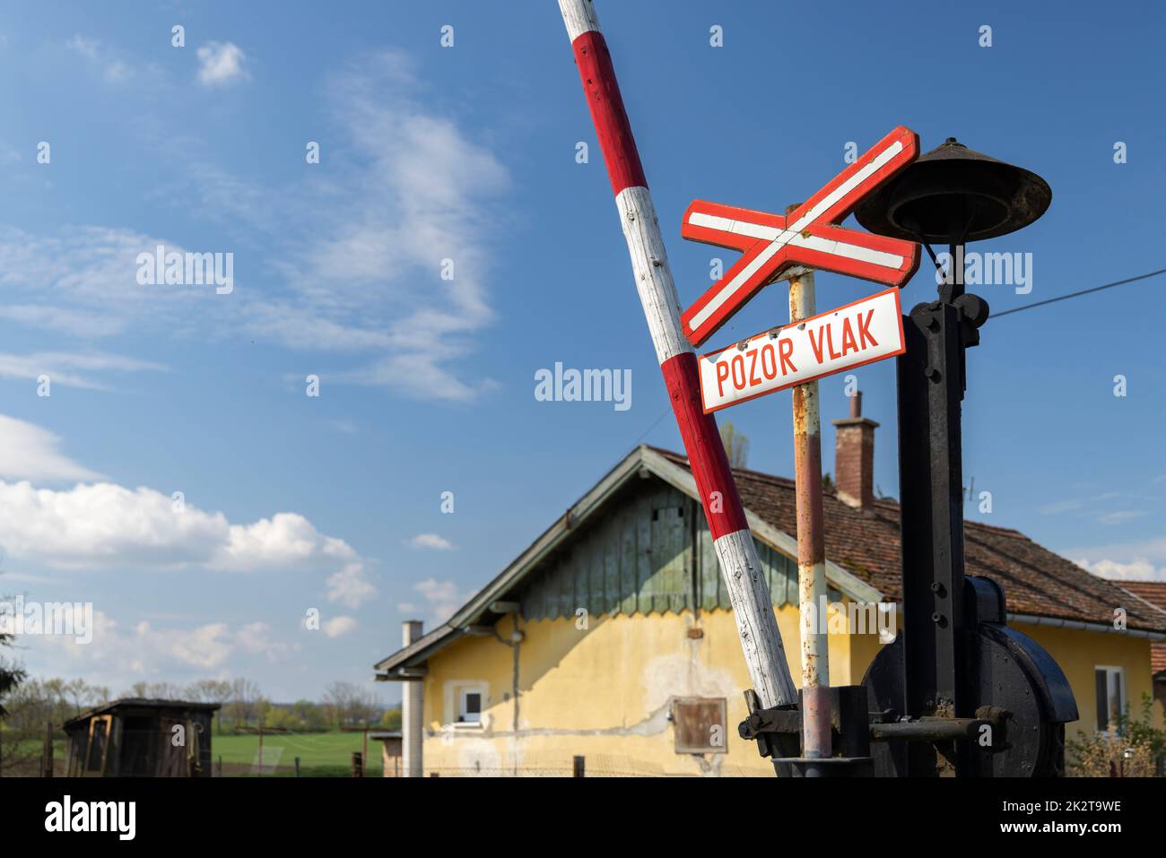 Old railway station in HevlÃ­n, Southern Moravia, Czech Republic Stock ...