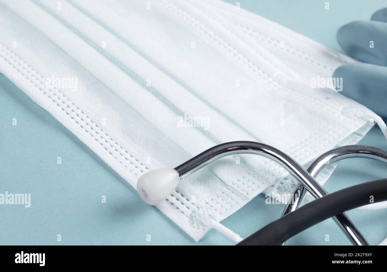 Medical syringe with a needle and mask. Corona virus vaccine Stock ...