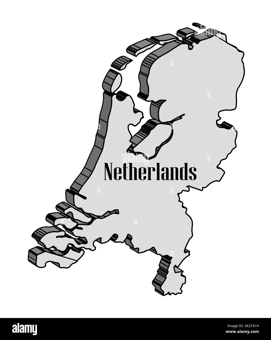 Netherlands 3D Map Stock Photo - Alamy