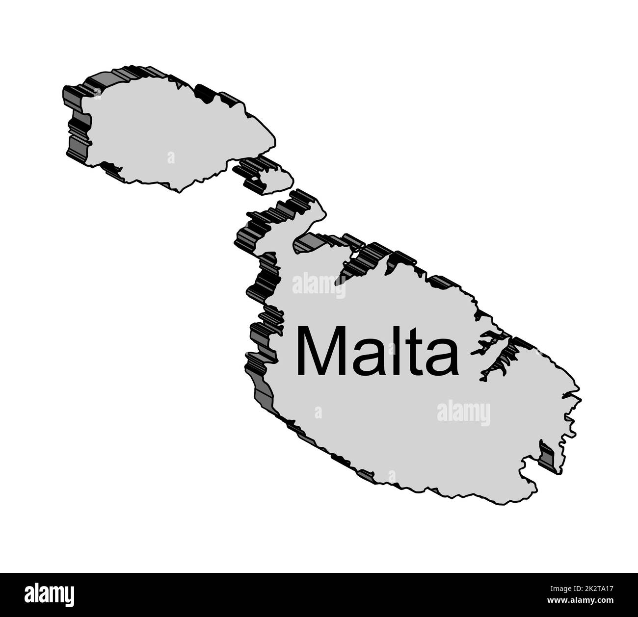 Malta 3D Map Stock Photo - Alamy