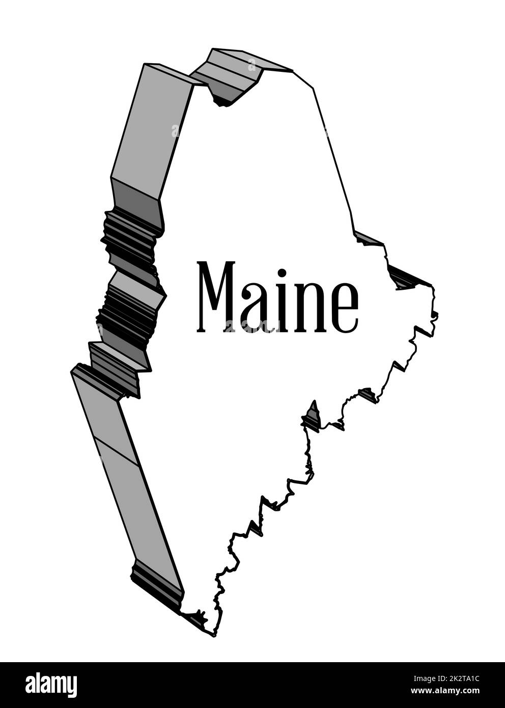 Maine state map 3d hi-res stock photography and images - Alamy