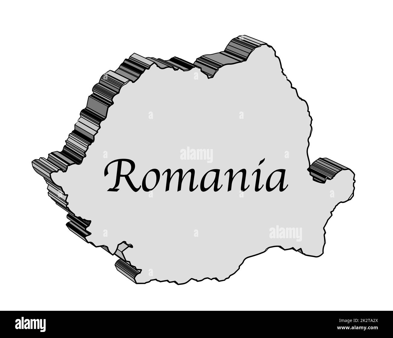 Romania 3D Map Stock Photo - Alamy