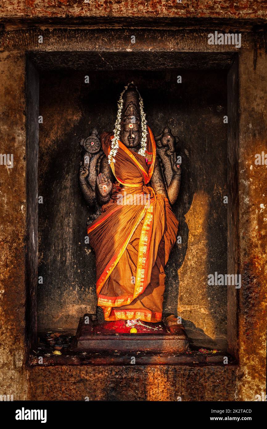 Durga image in Hindu temple Stock Photo - Alamy