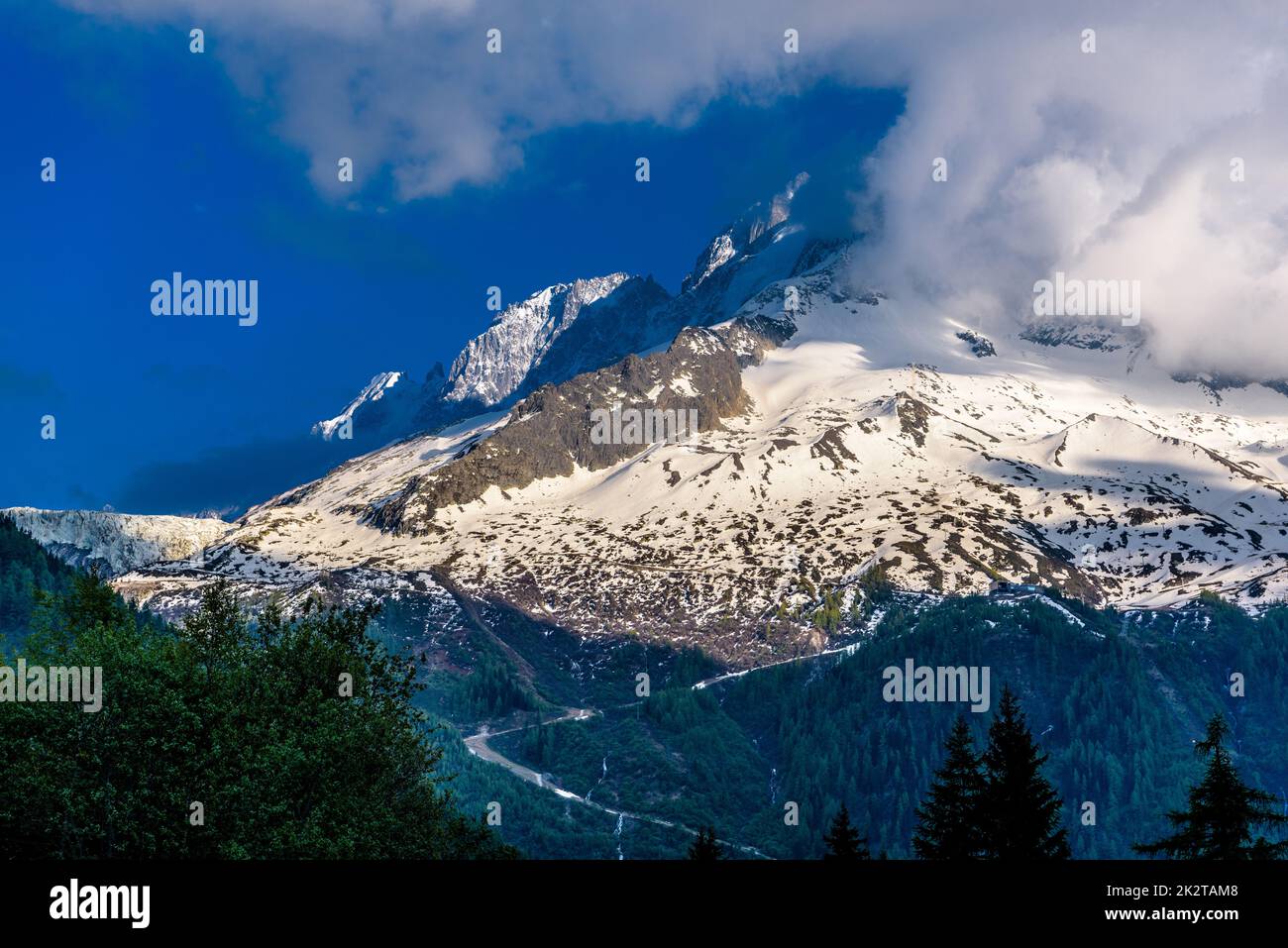 Alp mountain covered with snow, Chamonix Mont Blanc, Haute-Savoi Stock ...