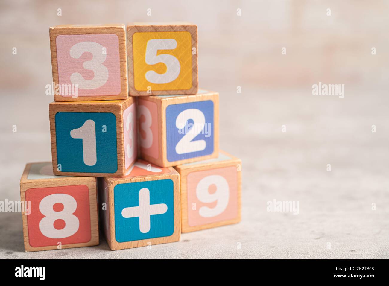 Math number colorful on white background, education study mathematics ...