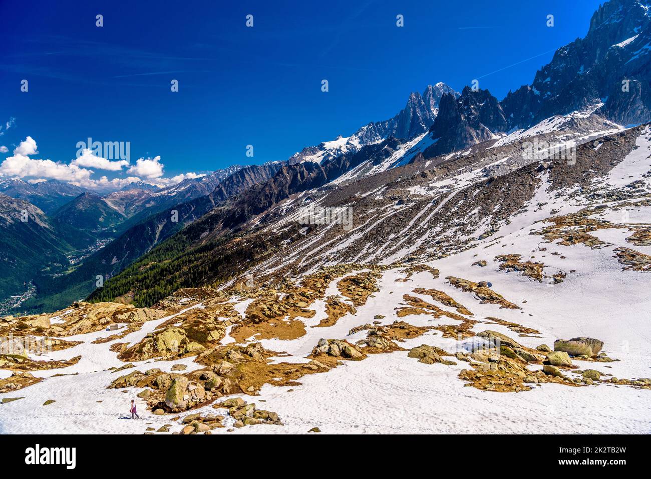 Snowy mountains Chamonix, Mont Blanc, Haute-Savoie, Alps, France Stock ...