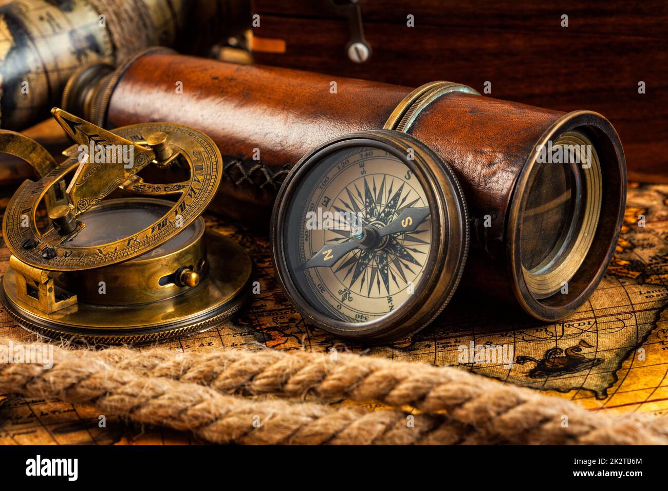 Old vintage compass and navigation instruments on ancient map Stock ... Old vintage compass and navigation instruments on ancient map Stock ...