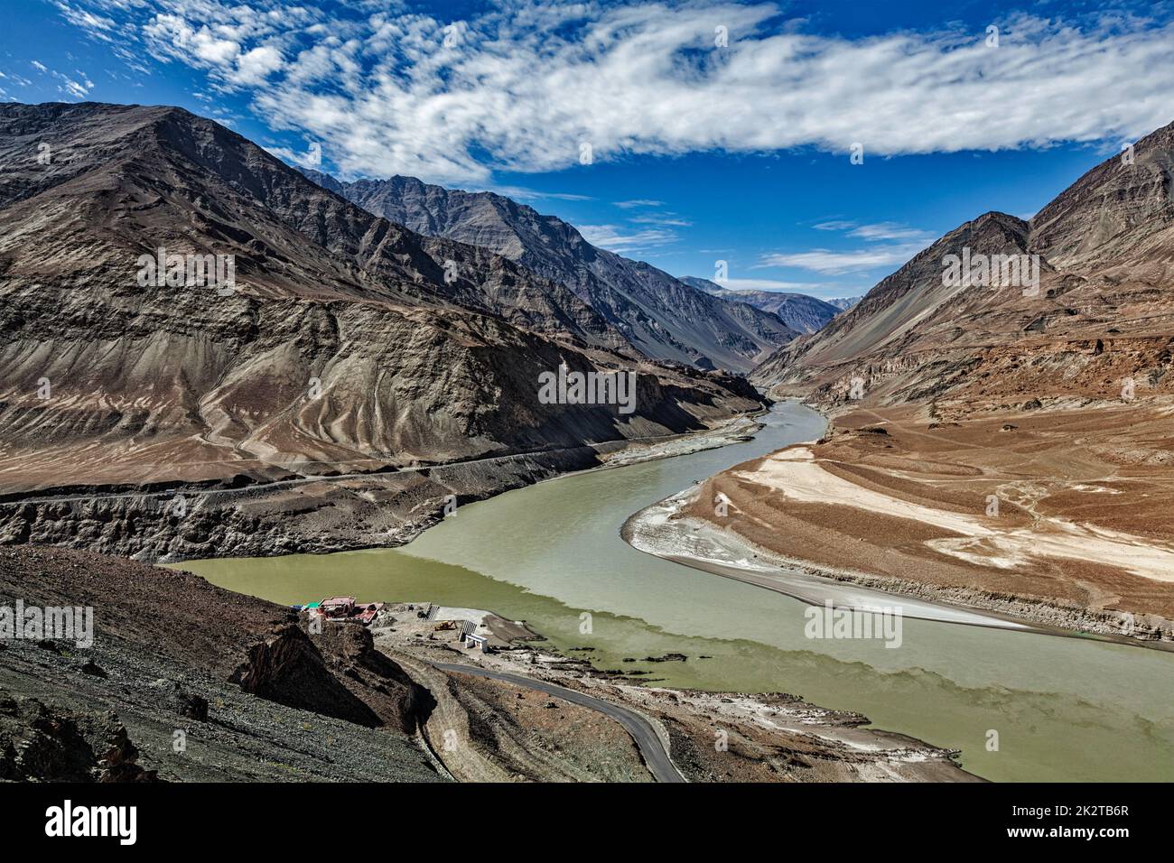 Confluence of Indus and Zanskar Rivers, Ladakh Stock Photo - Alamy