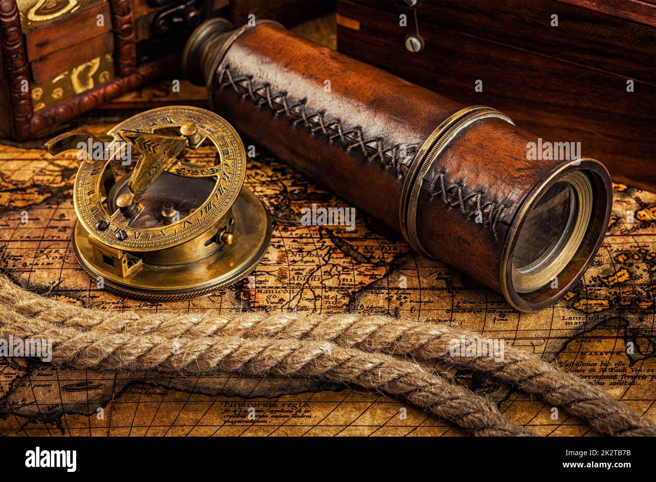 Old vintage compass on ancient map Stock Photo - Alamy