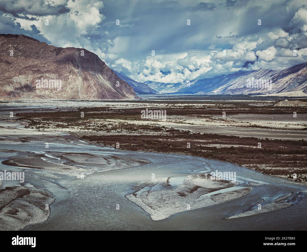 Nubra valley and river in Himalayas, Ladakh Stock Photo - Alamy