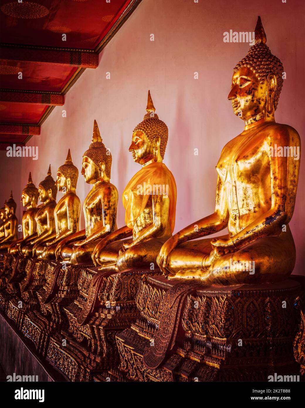 Sitting Buddha statues, Thailand Stock Photo - Alamy