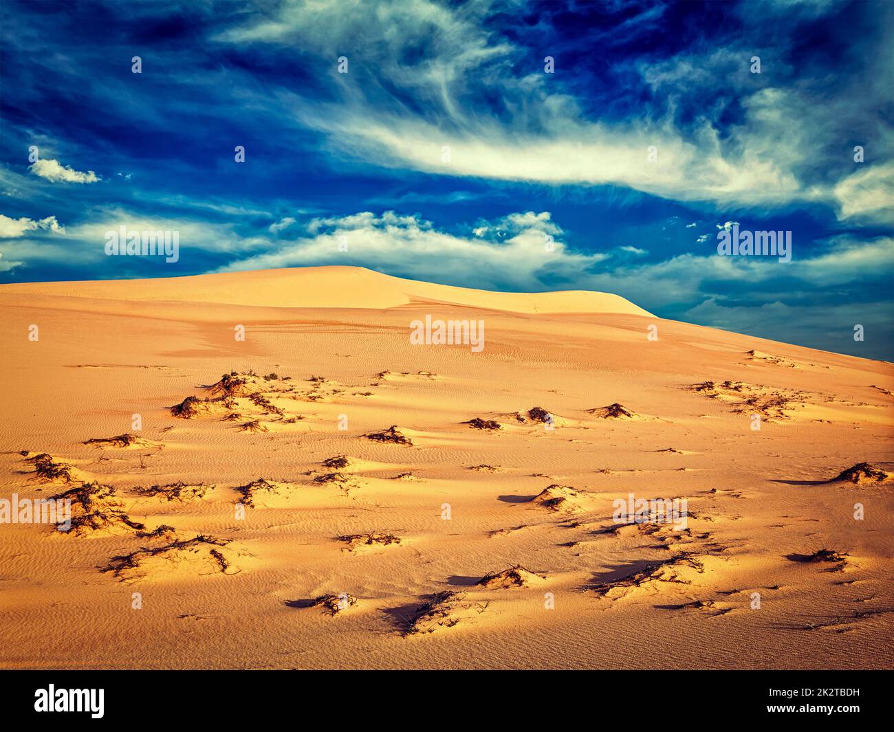 White sand dunes on sunrise, Mui Ne, Vietnam Stock Photo - Alamy