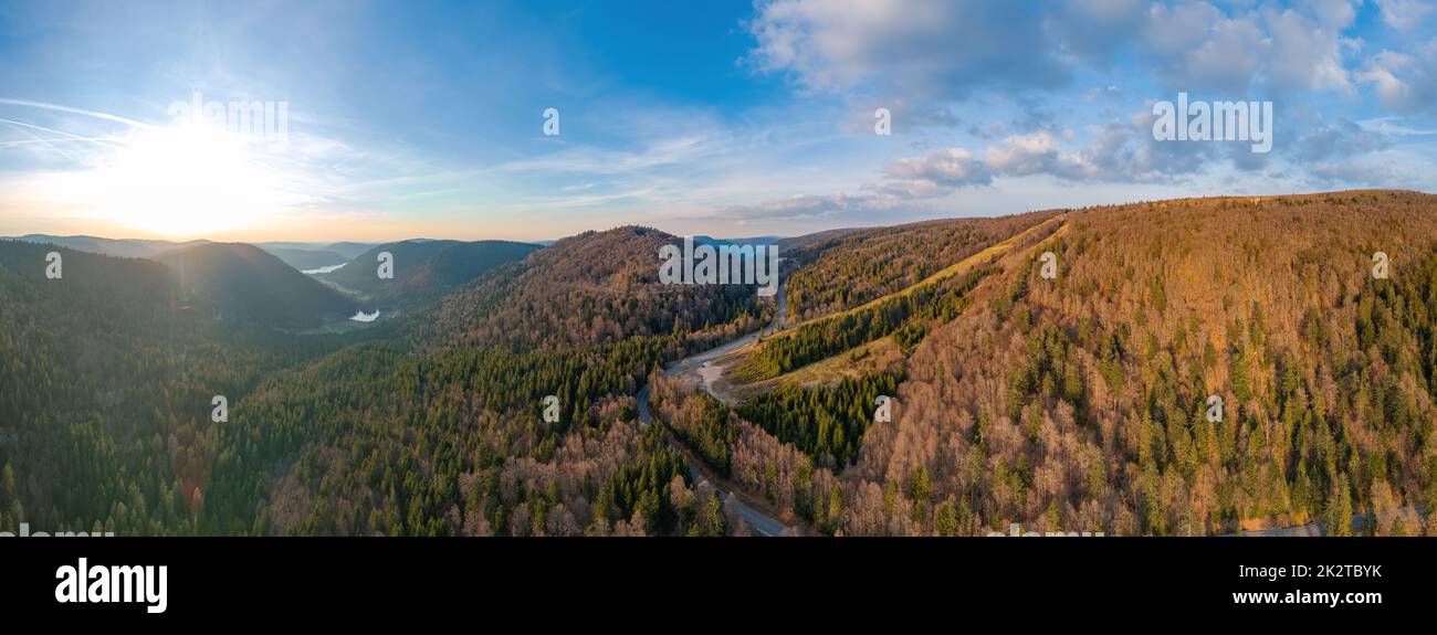 Sunset in the vosges, France Stock Photo - Alamy