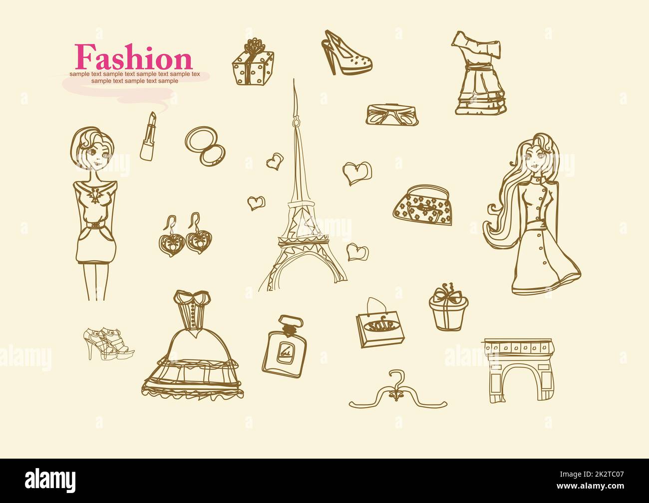 Paris doodles set Stock Photo - Alamy