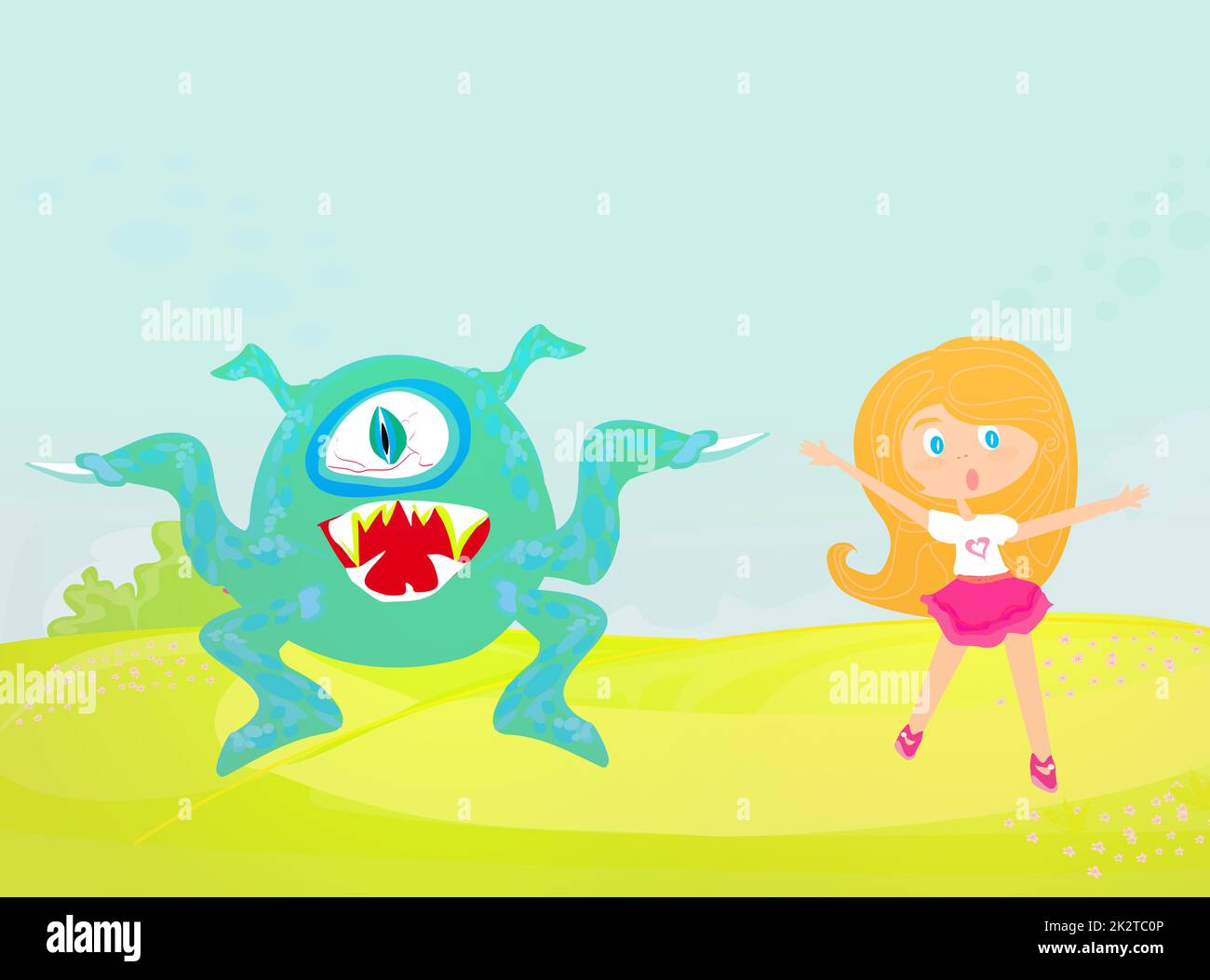 monster and scary girl Stock Photo - Alamy
