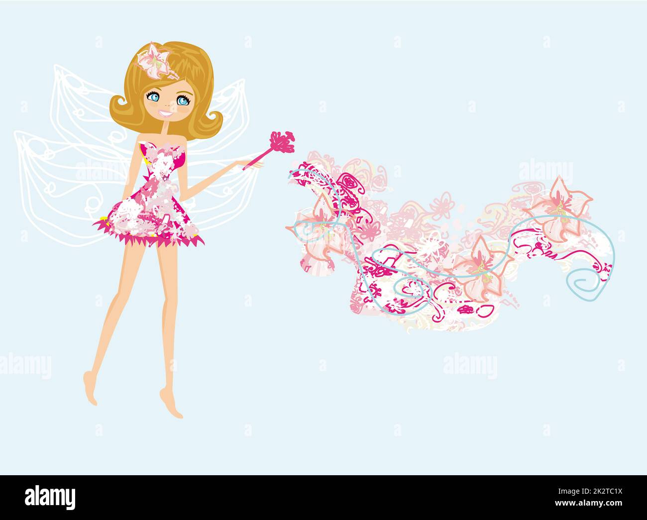 beautiful fairy with magic wand vector graphic Stock Photo - Alamy
