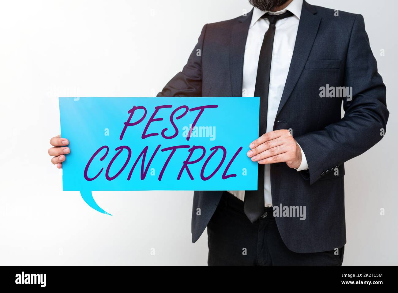 Text sign showing Pest Control. Word for Killing destructive insects ...