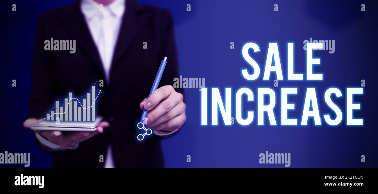 Text caption presenting Sale Increase. Word Written on Average Sales ...