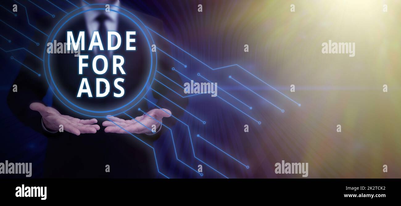 Conceptual caption Made For Ads. Business showcase Marketing strategies ...